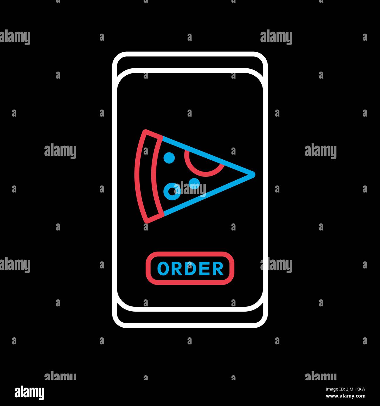 Fast food delivery service vector isolated on black background icon ...