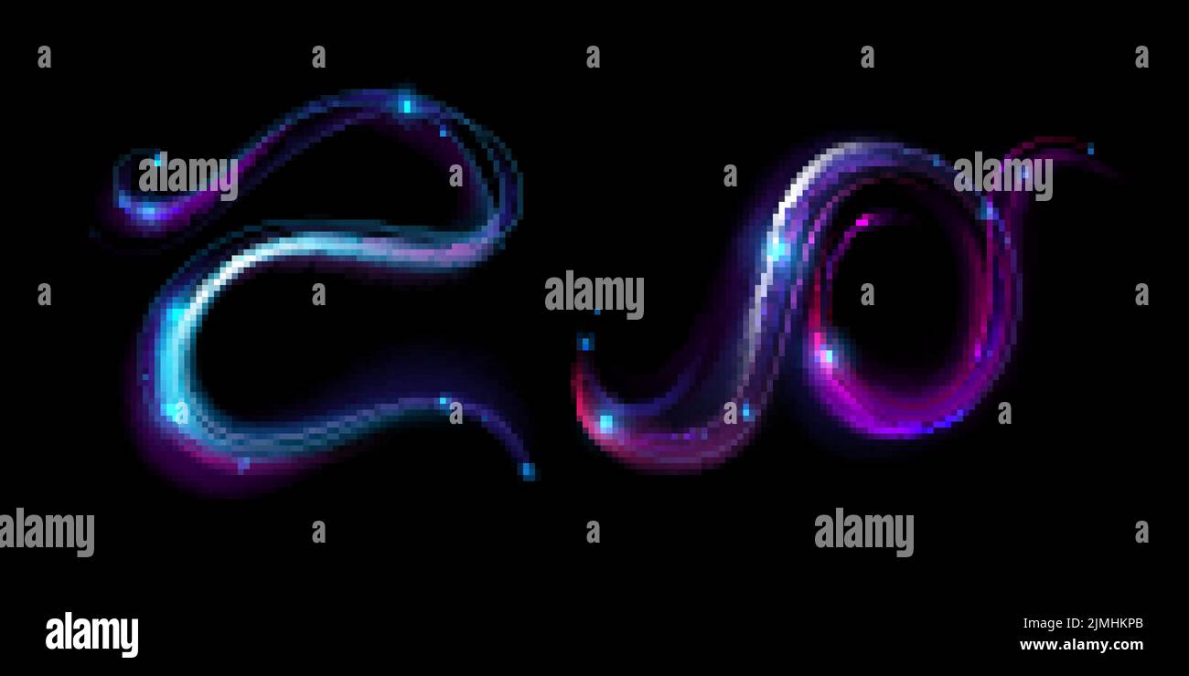 Neon magic swirl, wind effect purple twirl with stars and sparkles ...