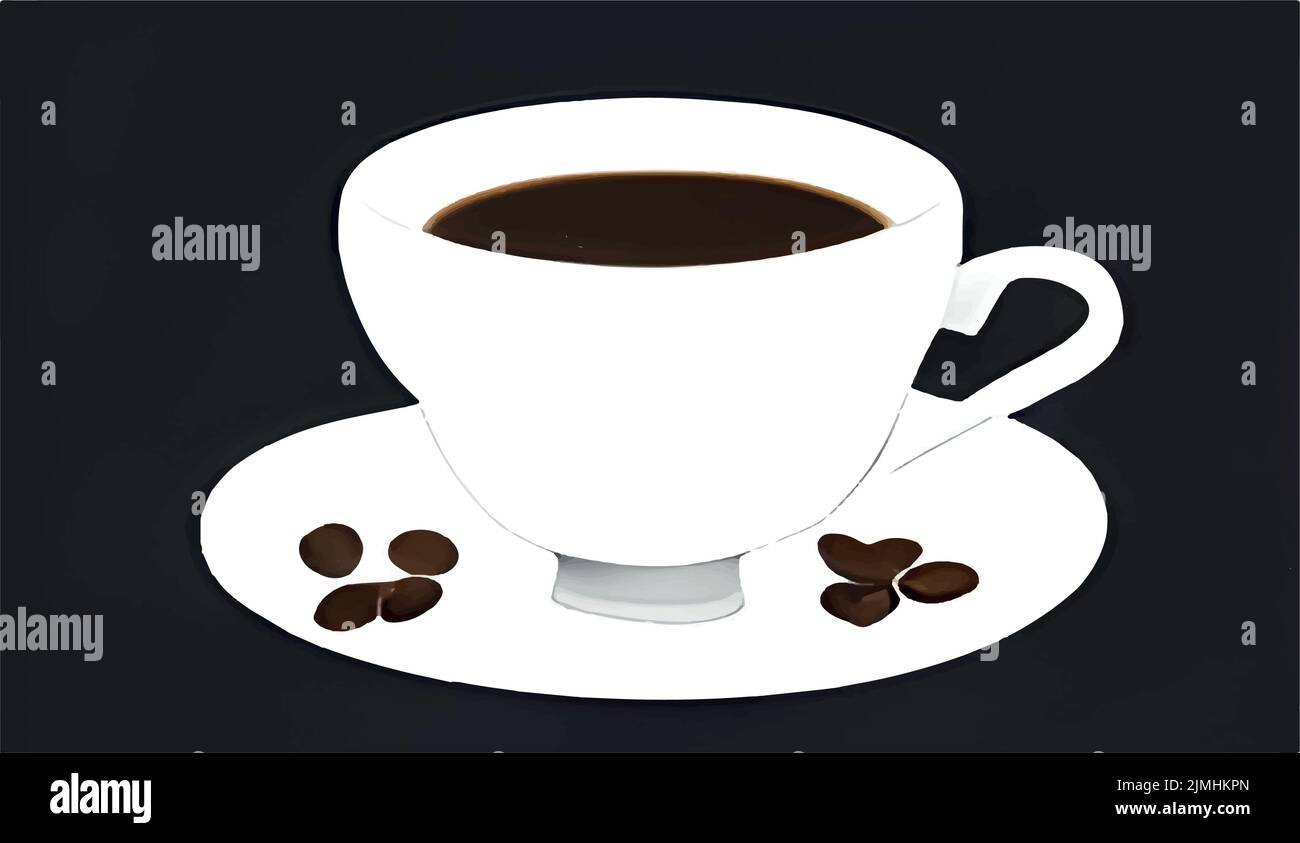 A beautiful design of a cup of coffee isolated on black background ...