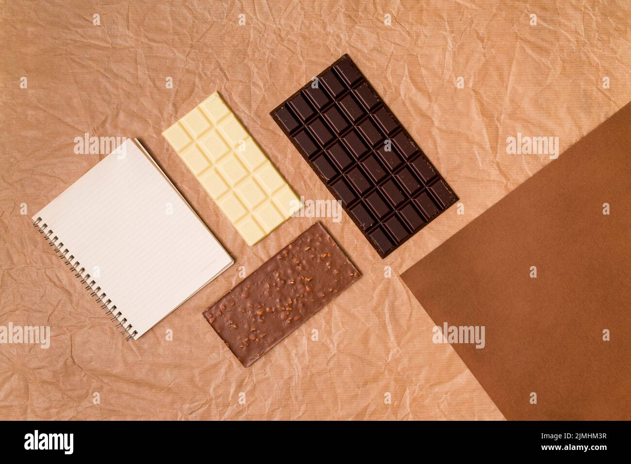 Top view chocolate bars Stock Photo - Alamy