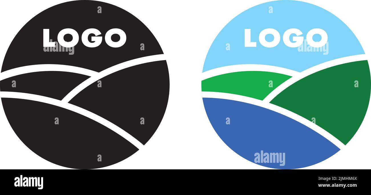 A vector illustration of two product logo icons, the concept of organic ...
