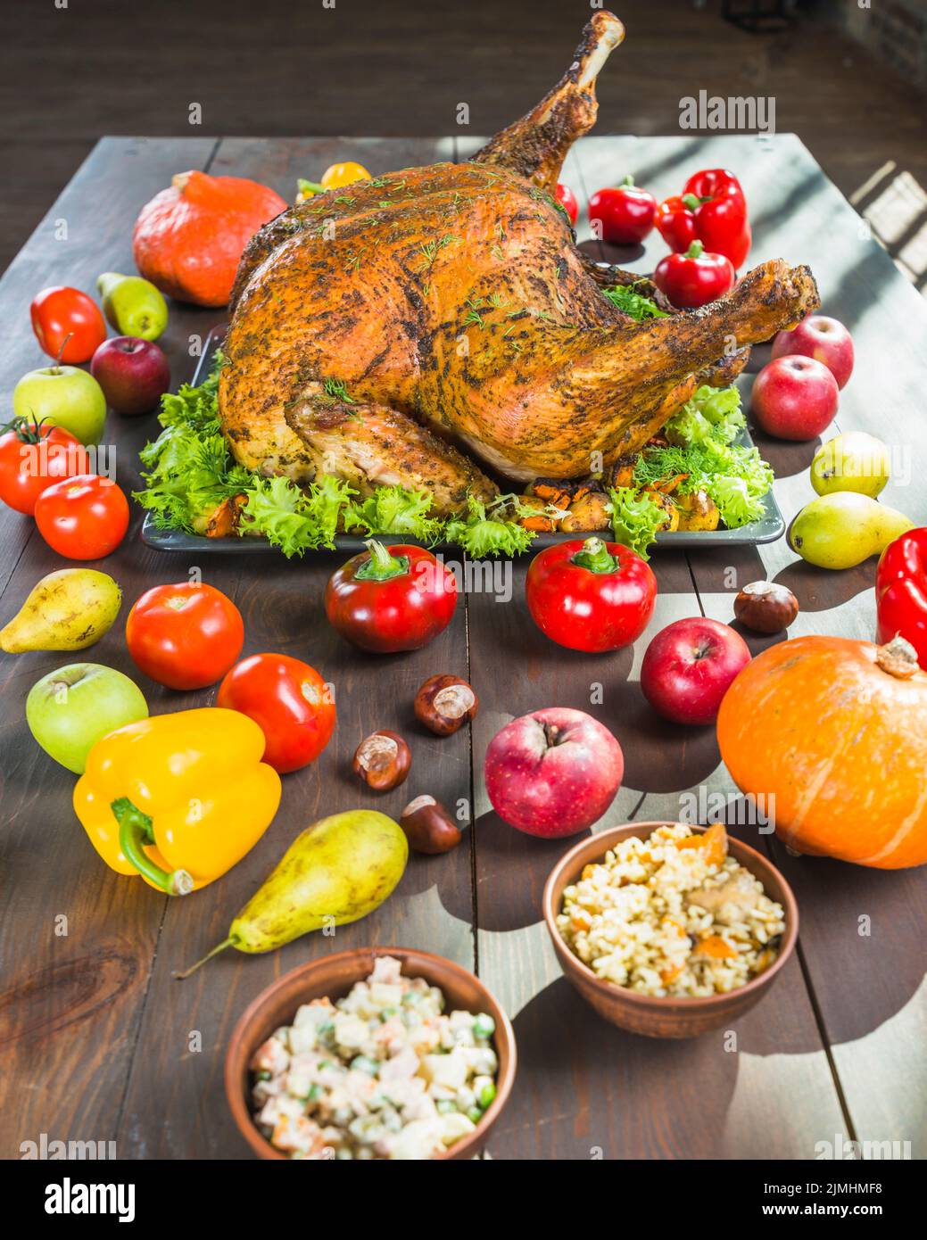 Top view roasted turkey hi-res stock photography and images - Alamy