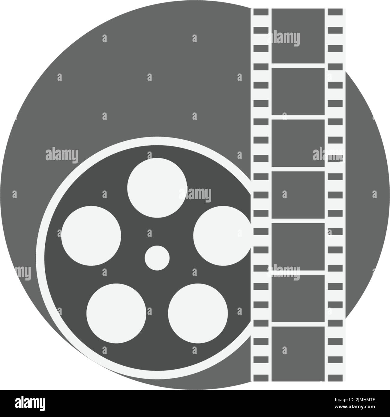 A vector flat design of filmstrip illustration icon isolated on white background Stock Vector ...