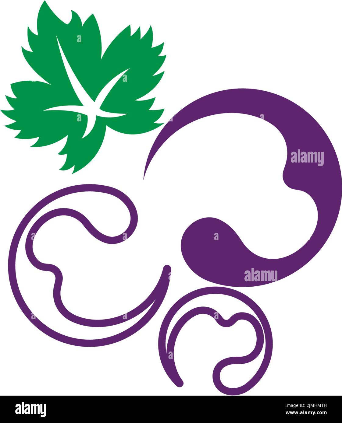 A vector design of Grape with leaf logo icon template illustration ...