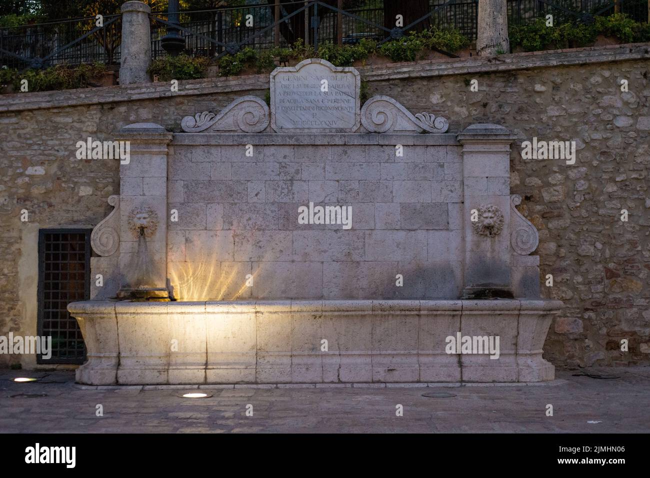 Ancient fountain in San Gemini, Italy Stock Photo - Alamy
