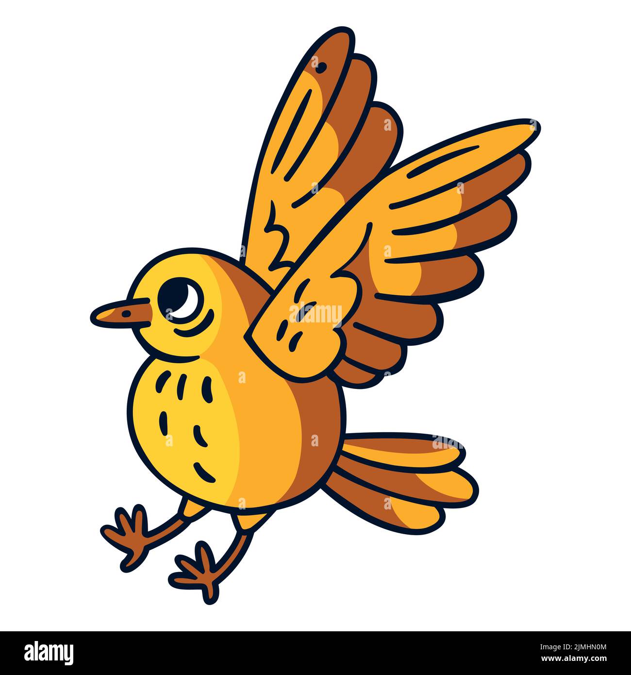 A cute flying bird on a white background Stock Vector Image & Art - Alamy