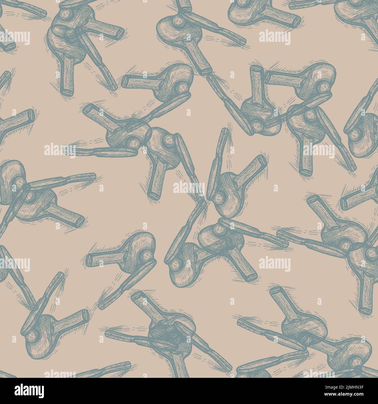 Ping pong racket engraved seamless pattern. Vintage sport elements for ...