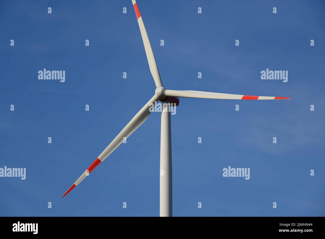 propeller of wind turbine with blue sky Stock Photo - Alamy