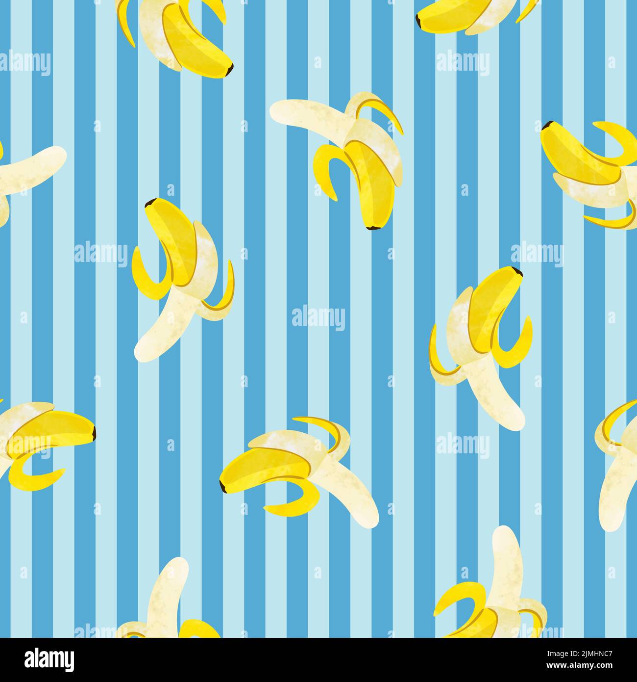 Seamless banana pattern. Vector striped background with fruits Stock ...