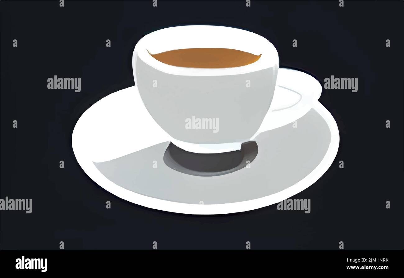 A beautiful design of a cup of coffee isolated on black background ...