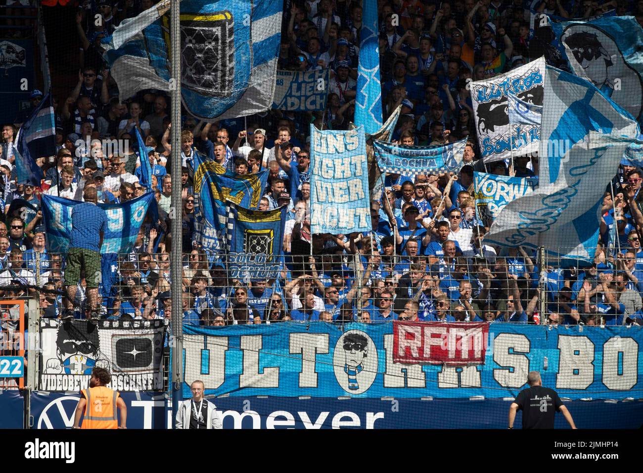 Bochum fans, fan block, ultras, flags, fan scarves, choreo, flags ...