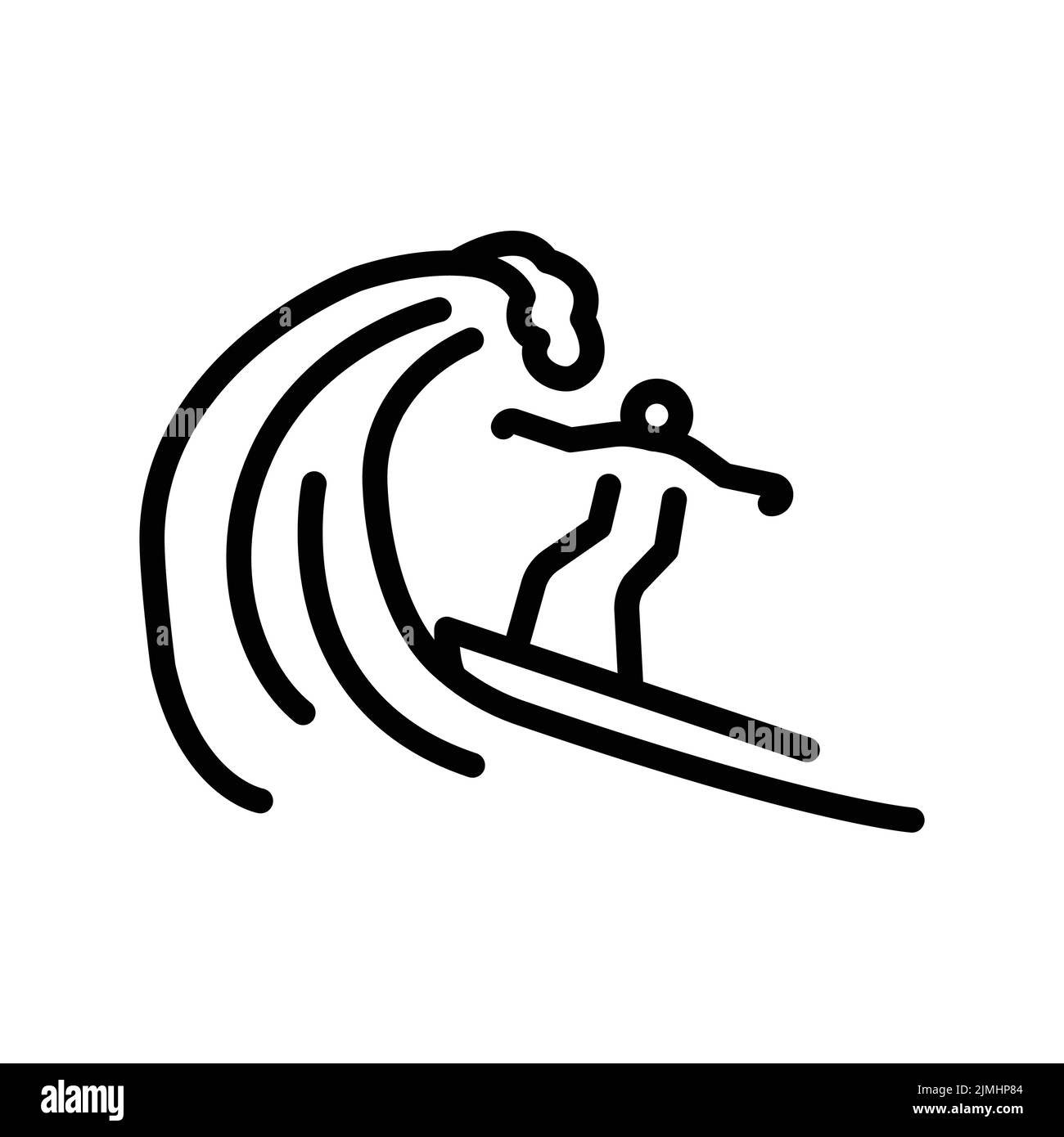 Surfing black line icon. Water activity. Pictogram for web page Stock ...