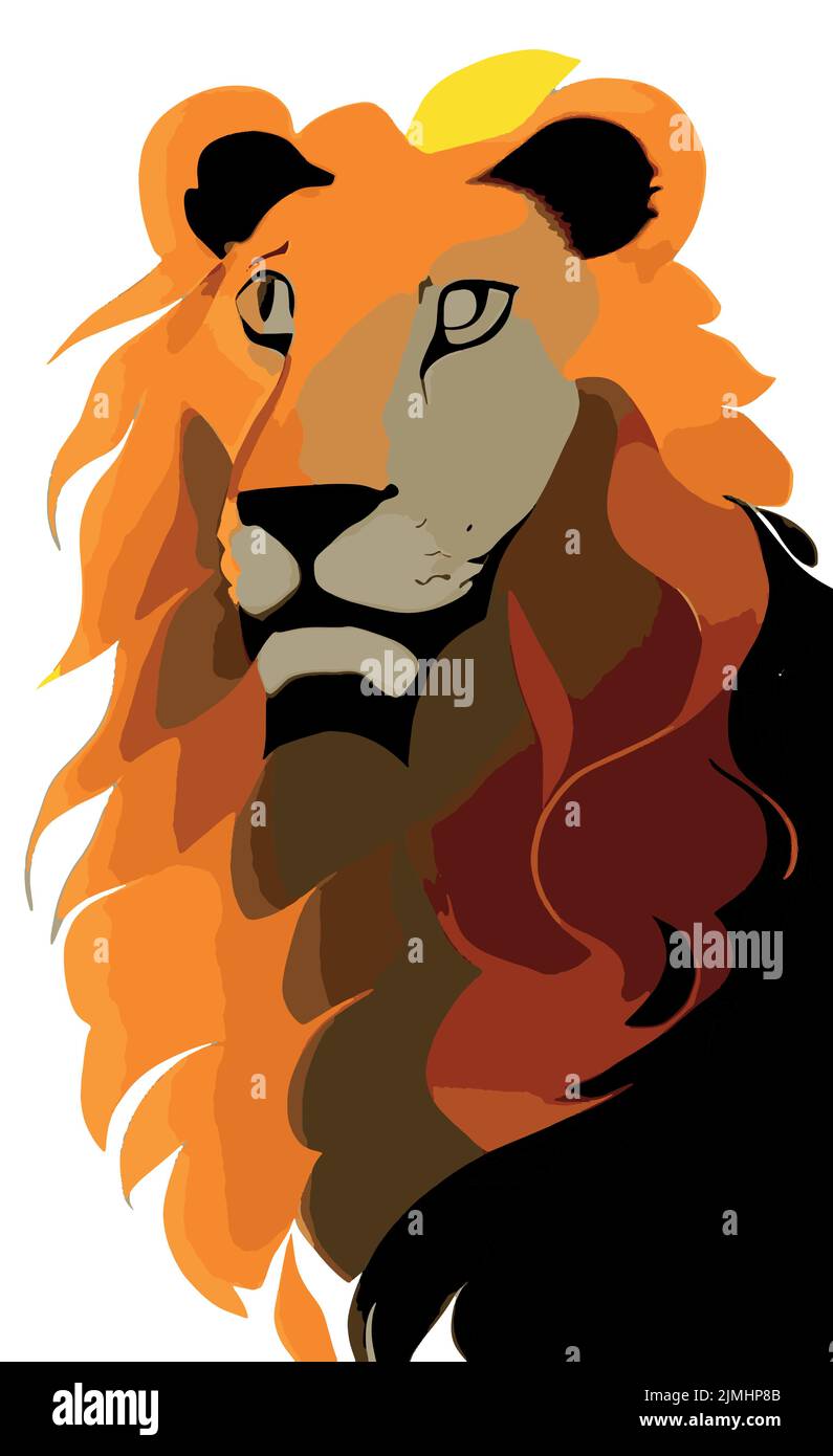 A cartoon design of a lion isolated on white background Stock Vector ...