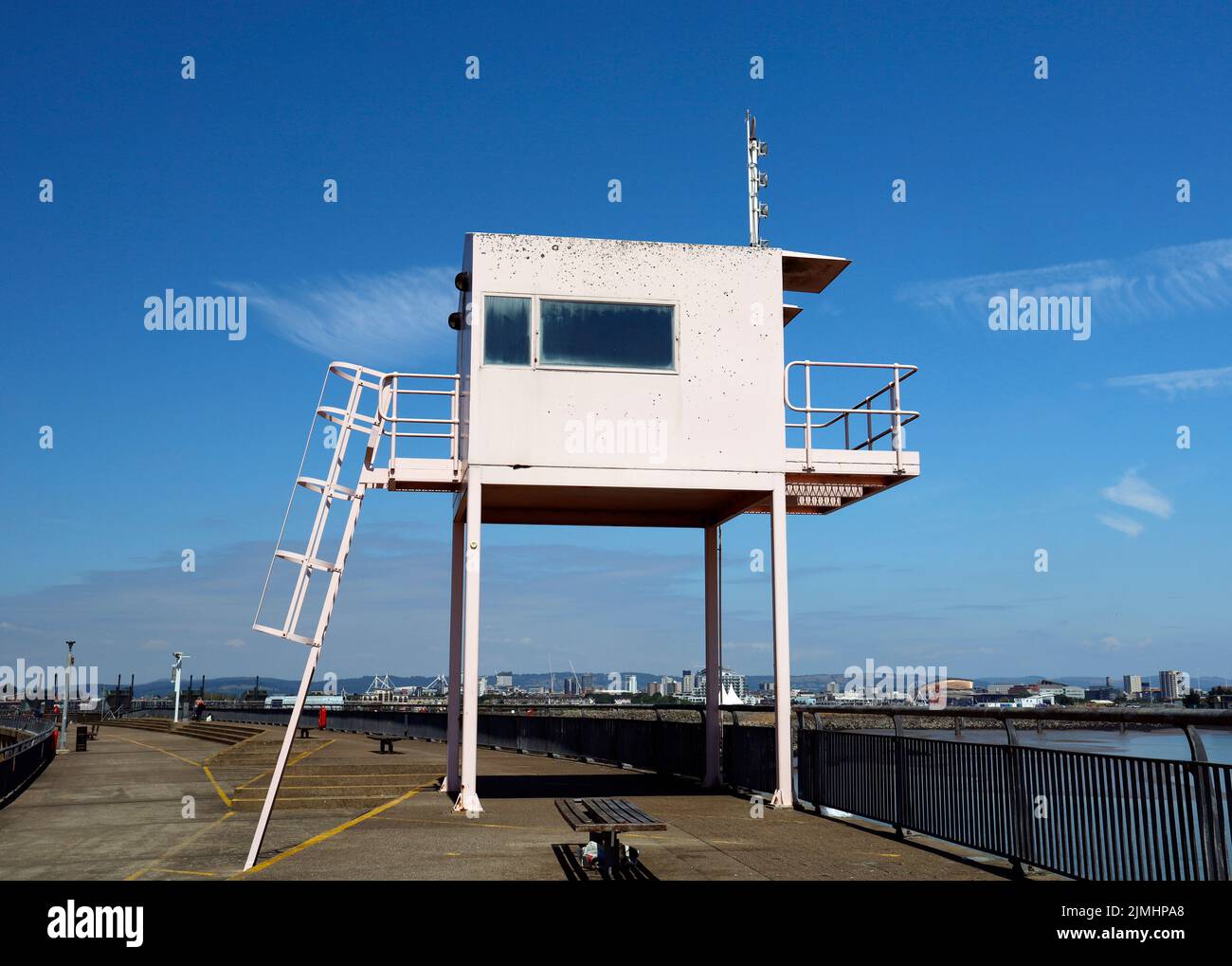 The Pink Hut. Originally lookout post for boat racing etc. Cardiff ...