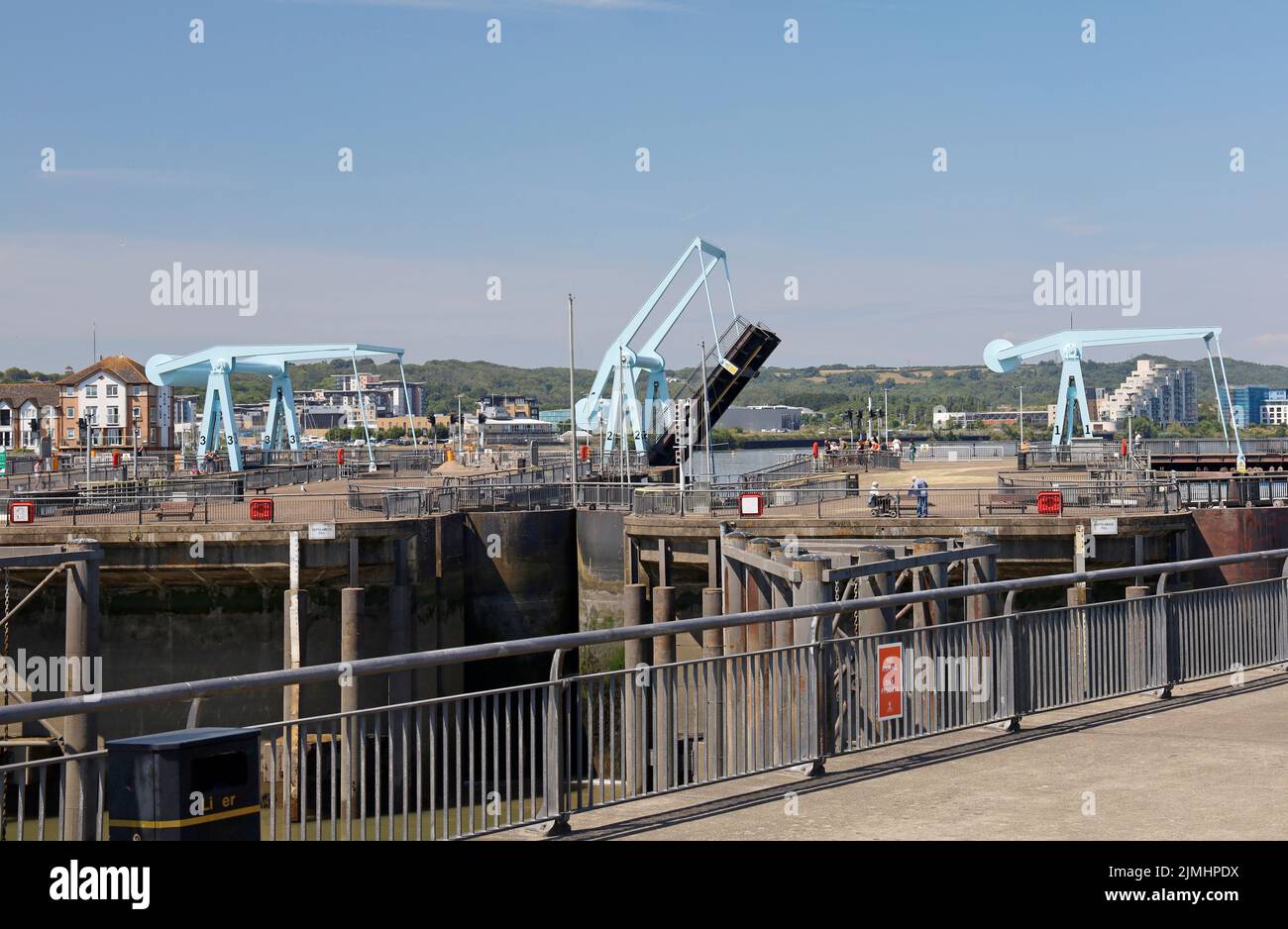 Bascule Bridges, for raising road to allow boats into and out of ...
