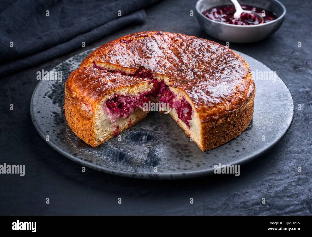 Modern style traditional French gateau basque shortcrust pastry cake ...