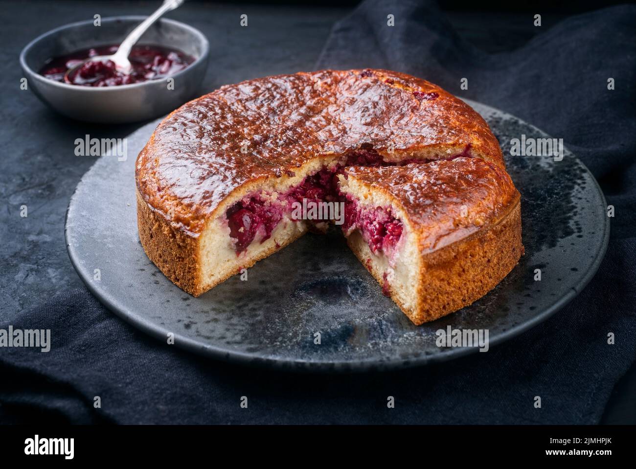 Modern style traditional French gateau basque shortcrust pastry cake ...