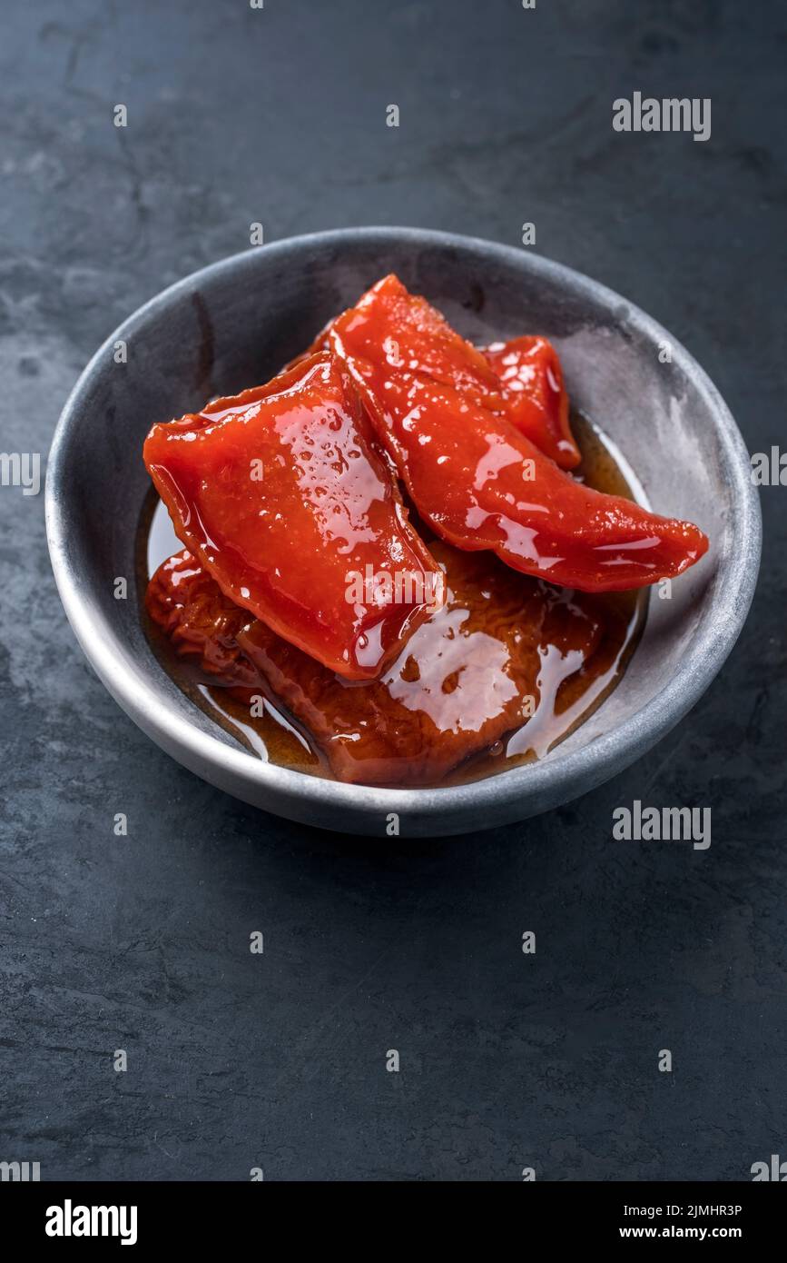 Modern style traditional moraba ye beh and quince gelee compote coulis ...