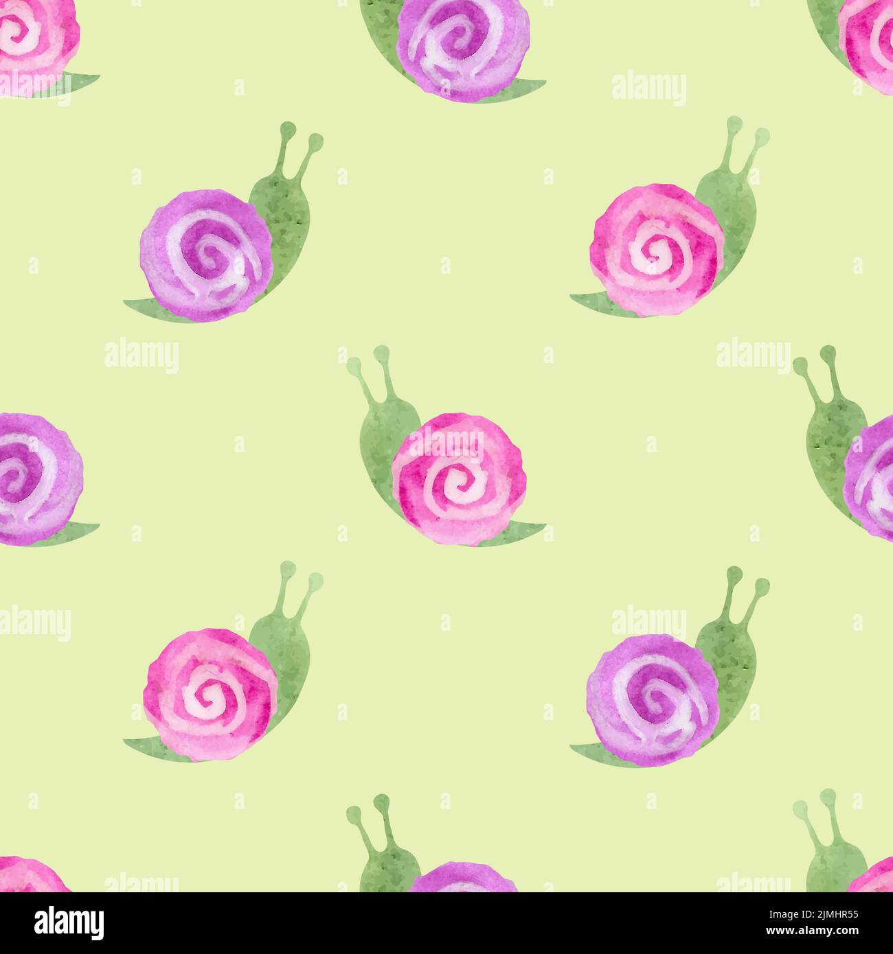 Seamless watercolor snails pattern. Vector illustration Stock Vector Image & Art - Alamy