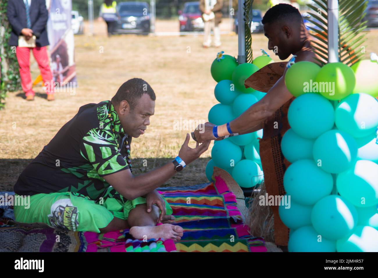 Hampshire, UK. 6th Aug, 2022.Fijian traditional greetings.The annual ...