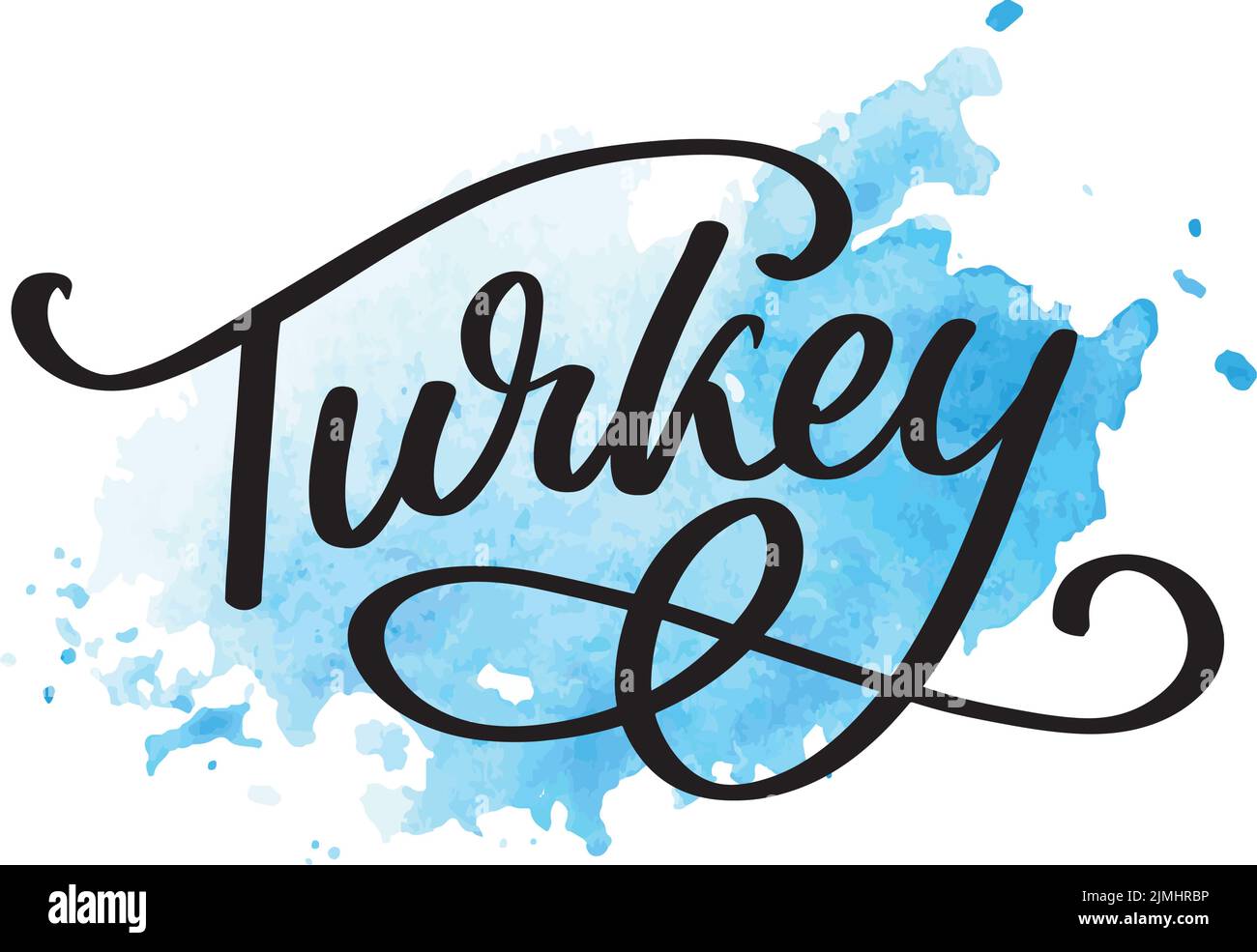 Turkey Lettering. Handwritten name of the country. Vector design ...