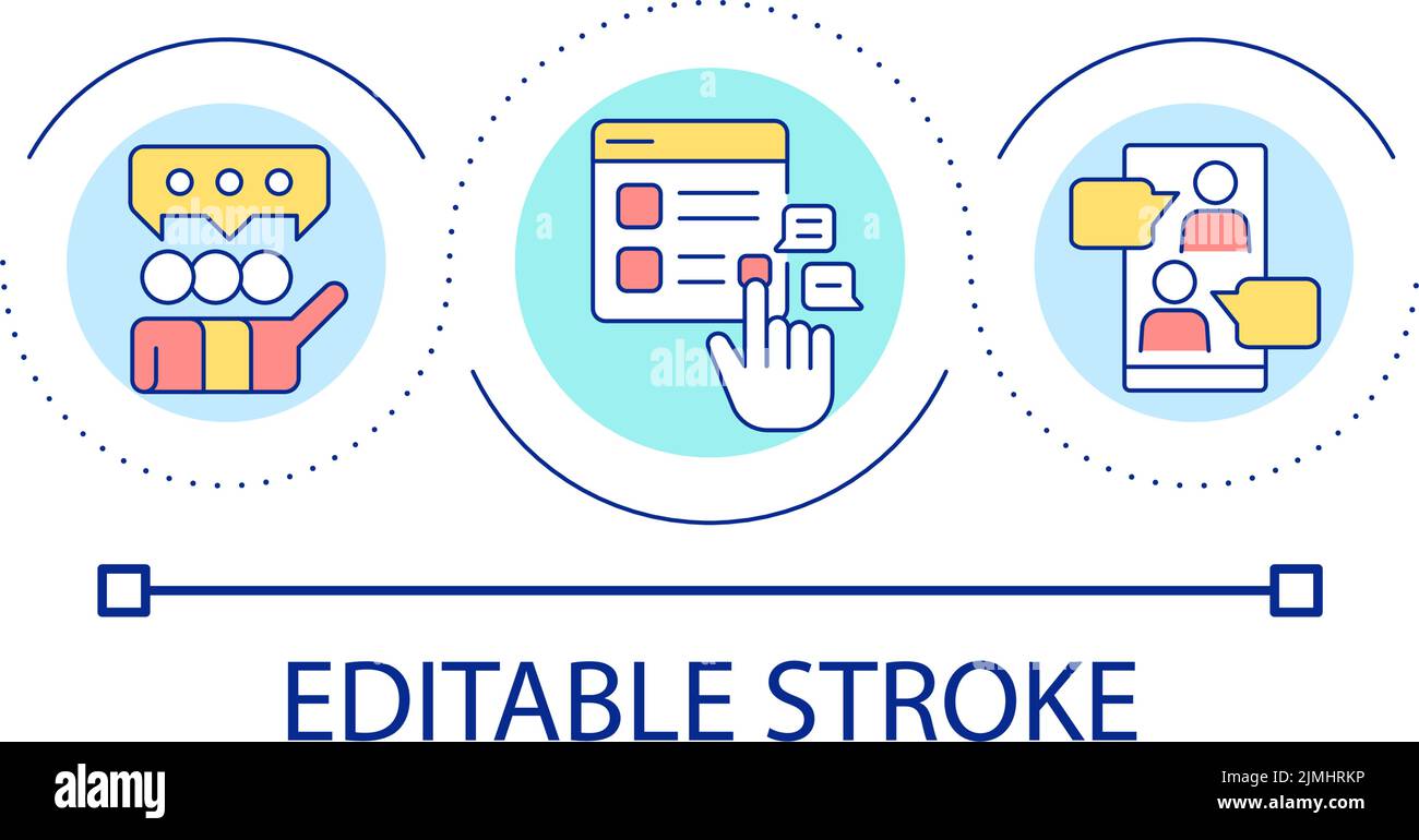 Virtual group communication loop concept icon Stock Vector Image & Art ...