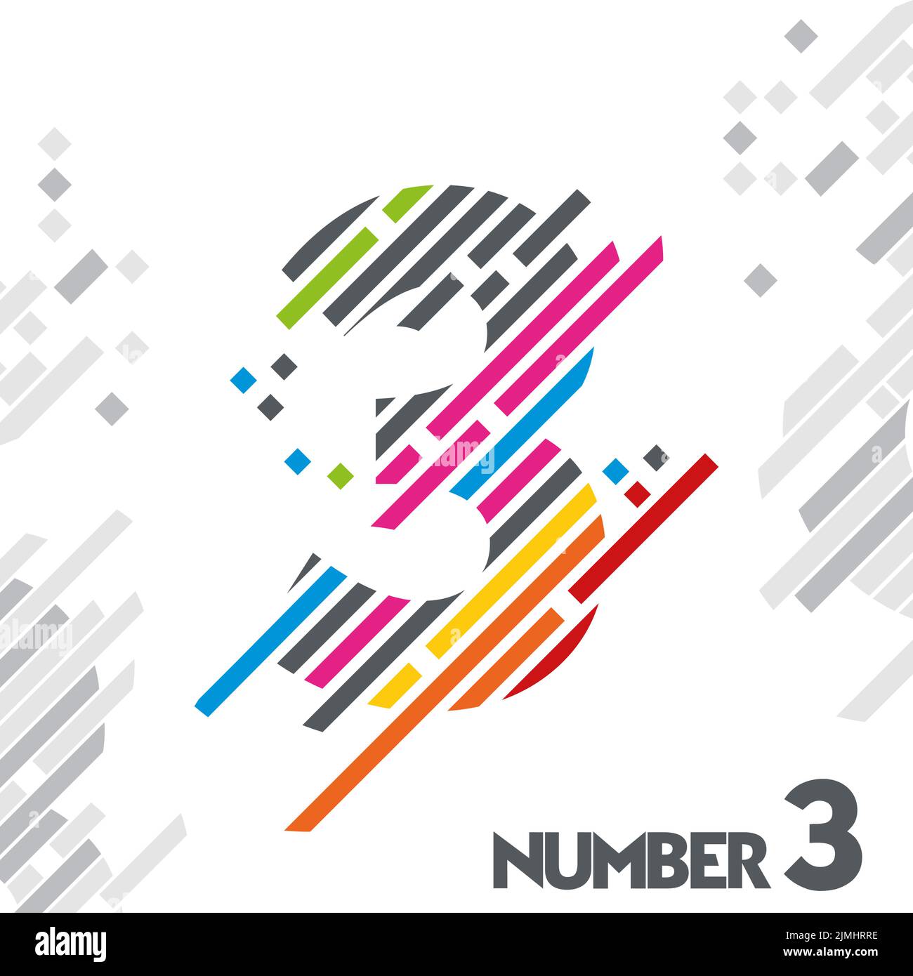 free vector number with unique designs of color stripes Stock Vector ...