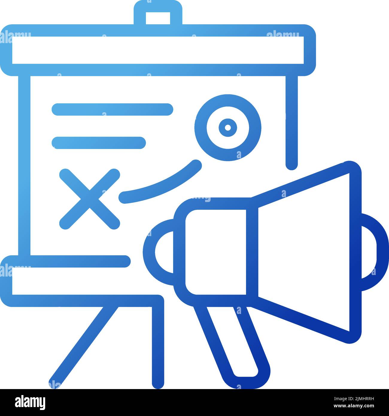 Marketing strategy pixel perfect gradient linear vector icon Stock ...