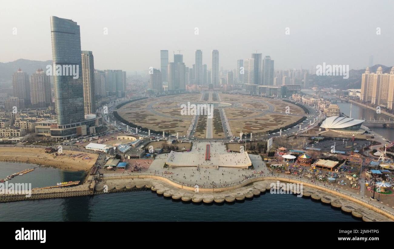 An aerial shot of the Jinshui district in China during daytime with no ...