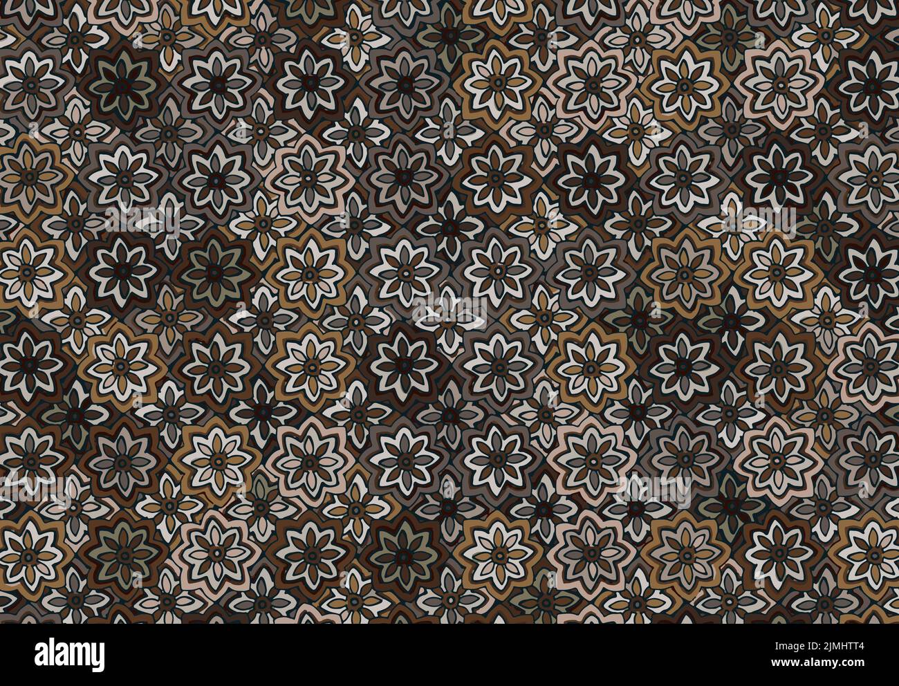 Watercolor geometric arabesque background vector. brown color Stock ...