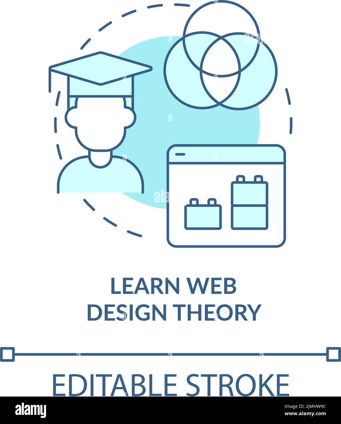 Learn web design theory turquoise concept icon Stock Vector Image & Art ...