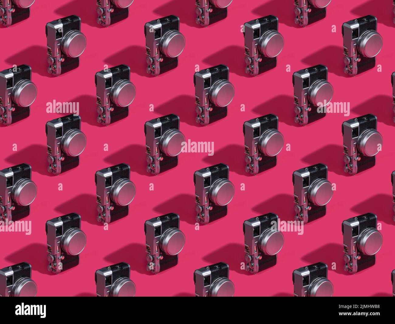 A digital illustration of a 3D camera pattern pink background for ...