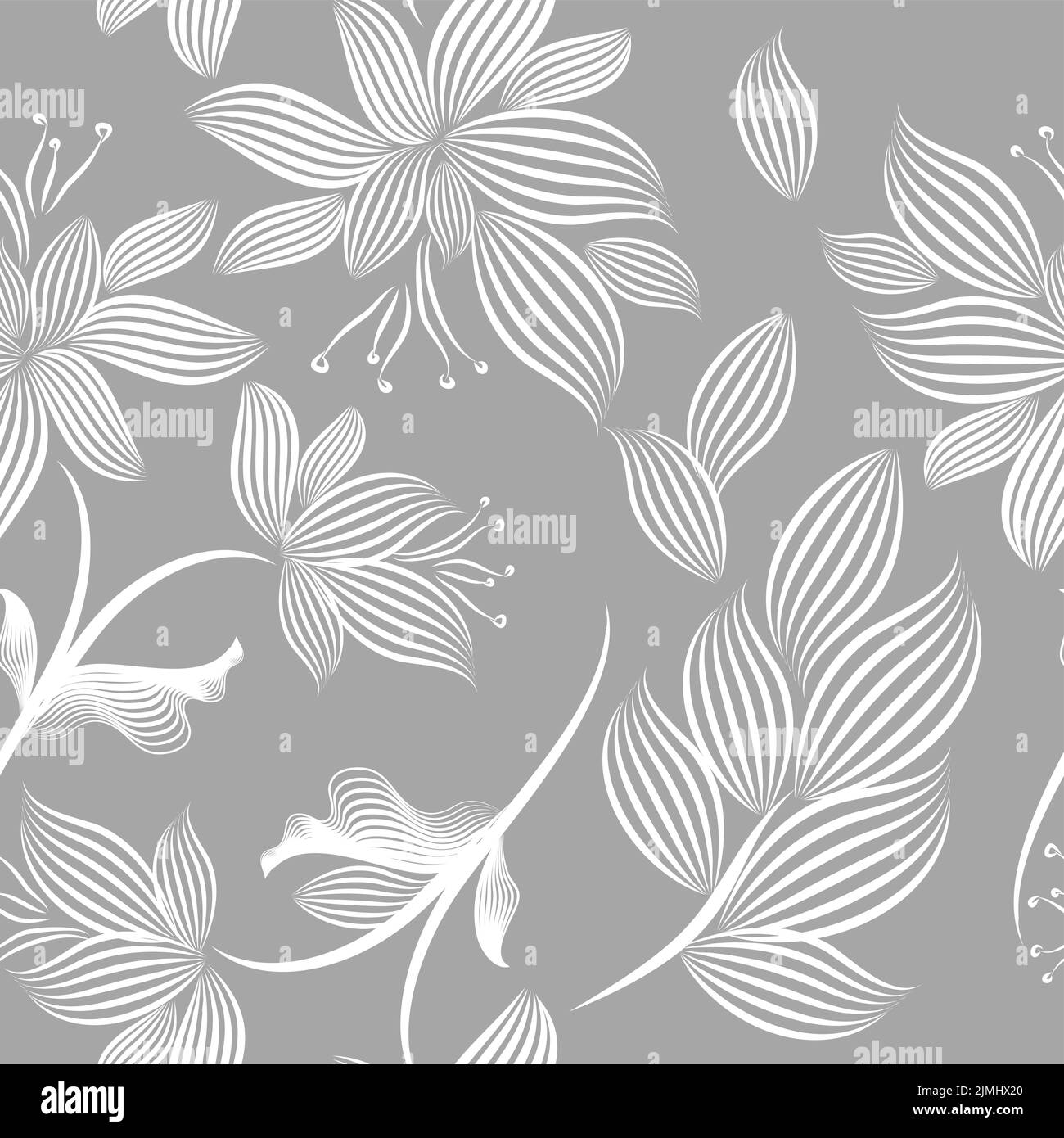 Gray beautiful seamless floral pattern. Background for wallpaper or ...