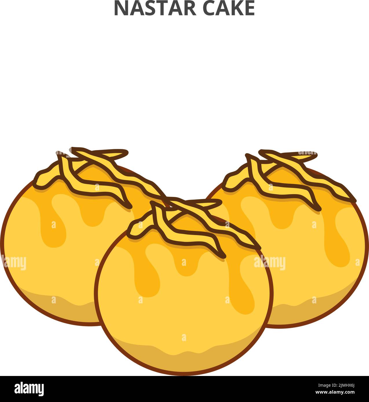 An illustration of three Nastar cakes with a white background Stock ...