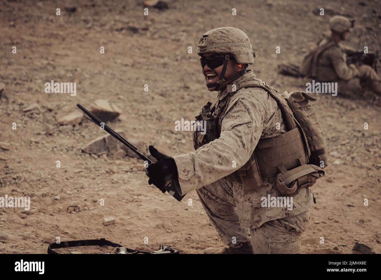 U.S. Marine Corps Lance Cpl. Alan Tamayo, a machine gunner with 2nd ...