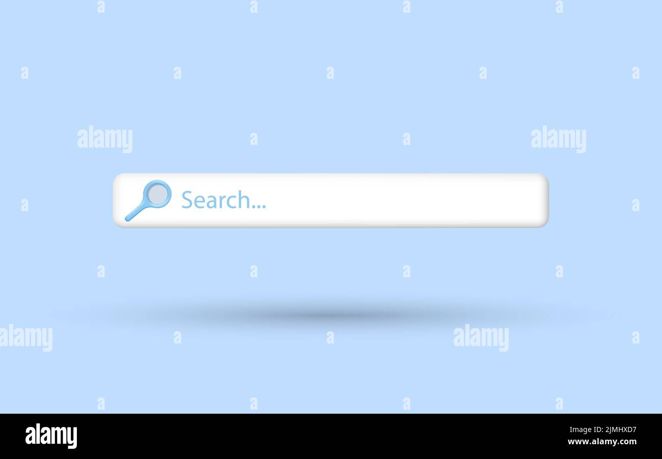 Web search bar isolated on blue background. Navigation bar for ui ...