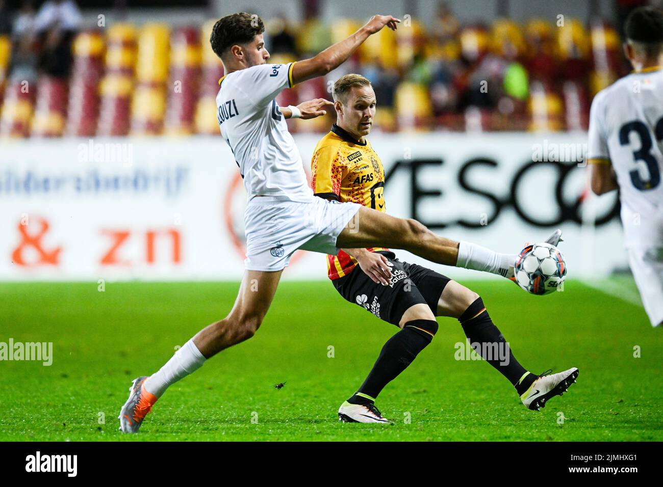 Union's Oussama El Azzouzi and Mechelen's Gustav Engvall pictured in ...