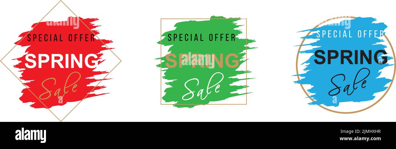 A spring sale vector illustration in three styles Stock Vector Image ...