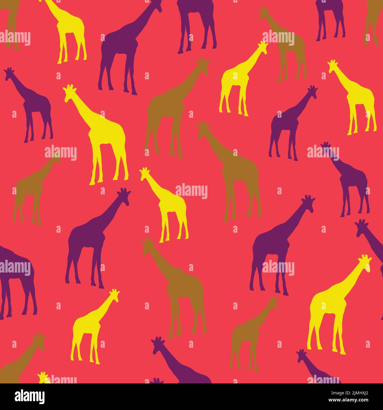Giraffe silhouettes vector seamless pattern. Eps 10. Perfect for fabric ...