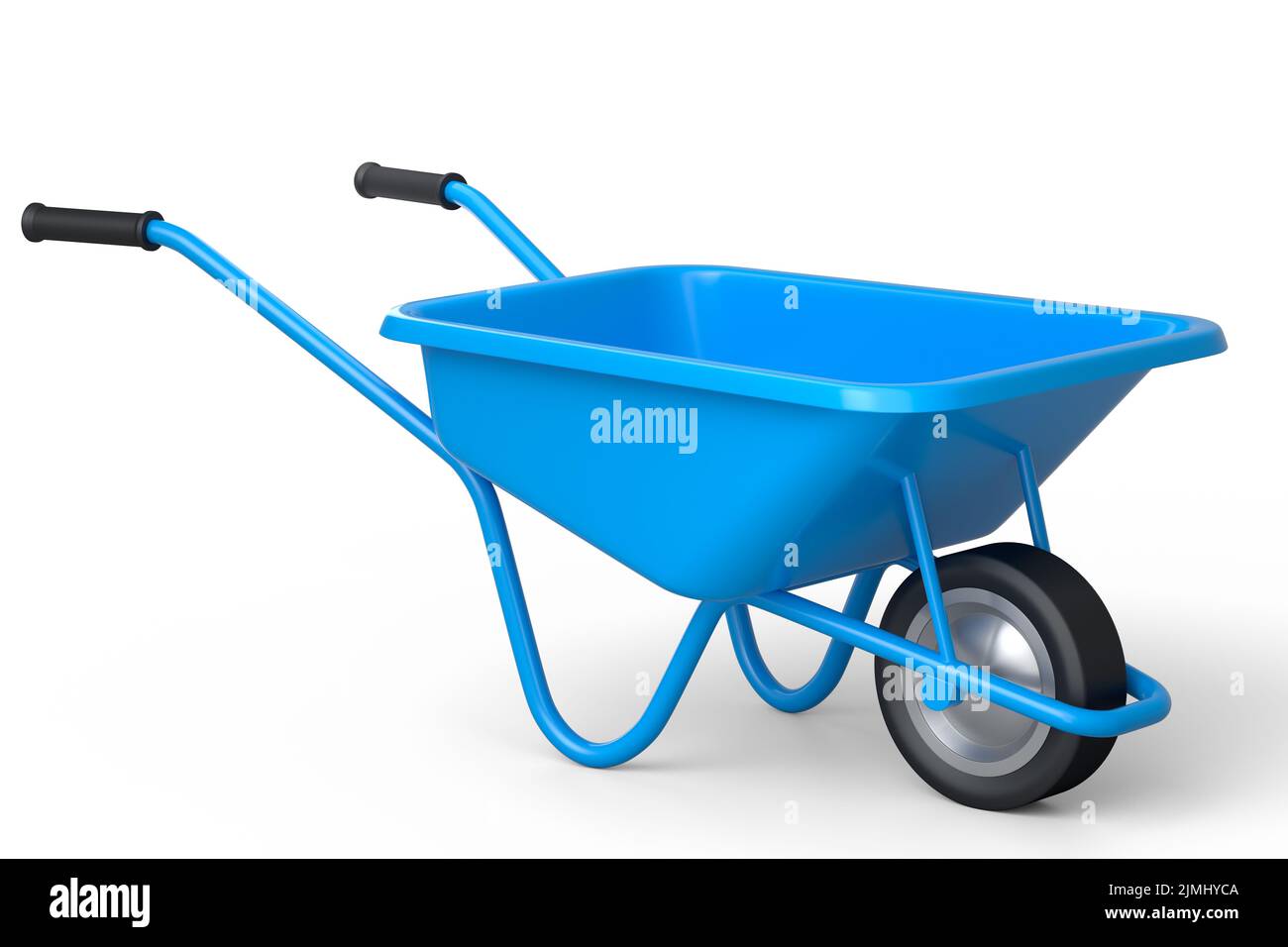 Garden wheelbarrow isolated on white background. Handcart with wheel ...