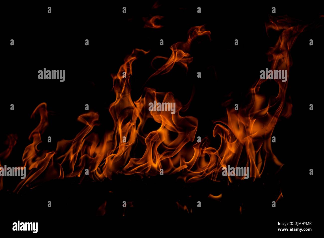Fire flames on black background. Fire burn flame isolated, abstract ...