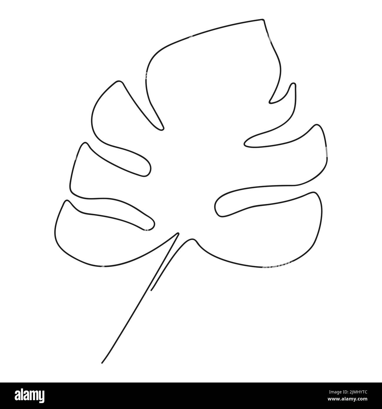 Modern leaf image in minimalism. Vector illustration in line art style ...