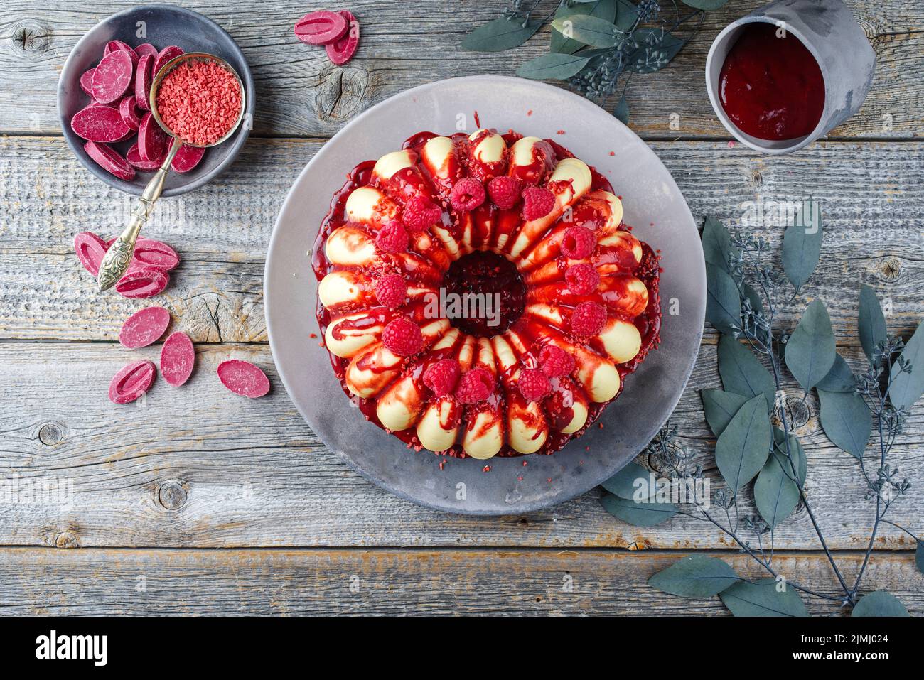 Traditional Italian budino di ricotta cheesecake pudding with chocolate ...