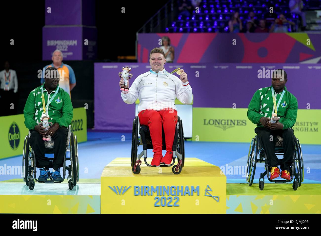 Gold medalist England's Jack Hunter-Spivey celebrates during the Men's ...