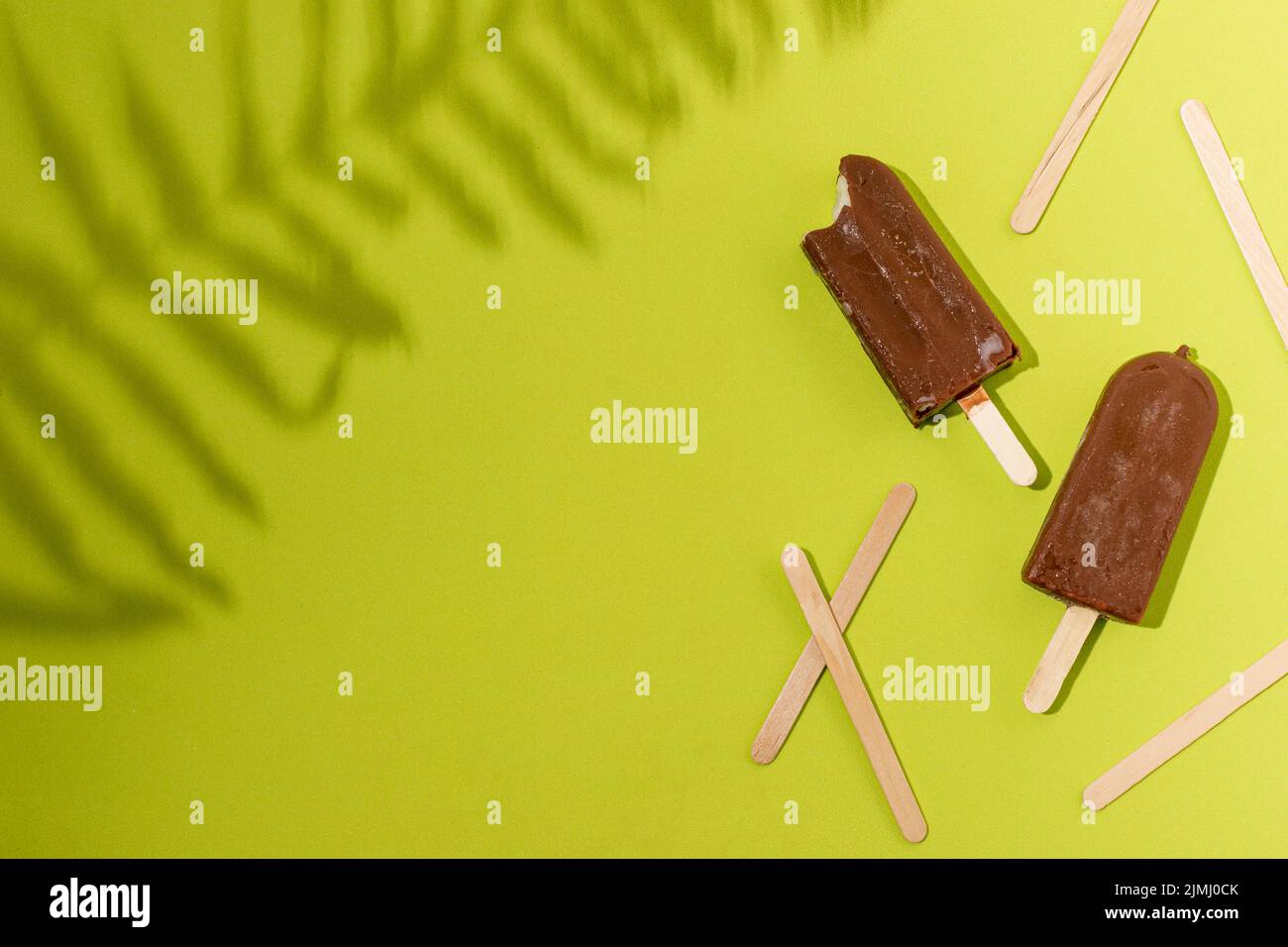 Homemade popsicle ice cream shadow plant Stock Photo - Alamy