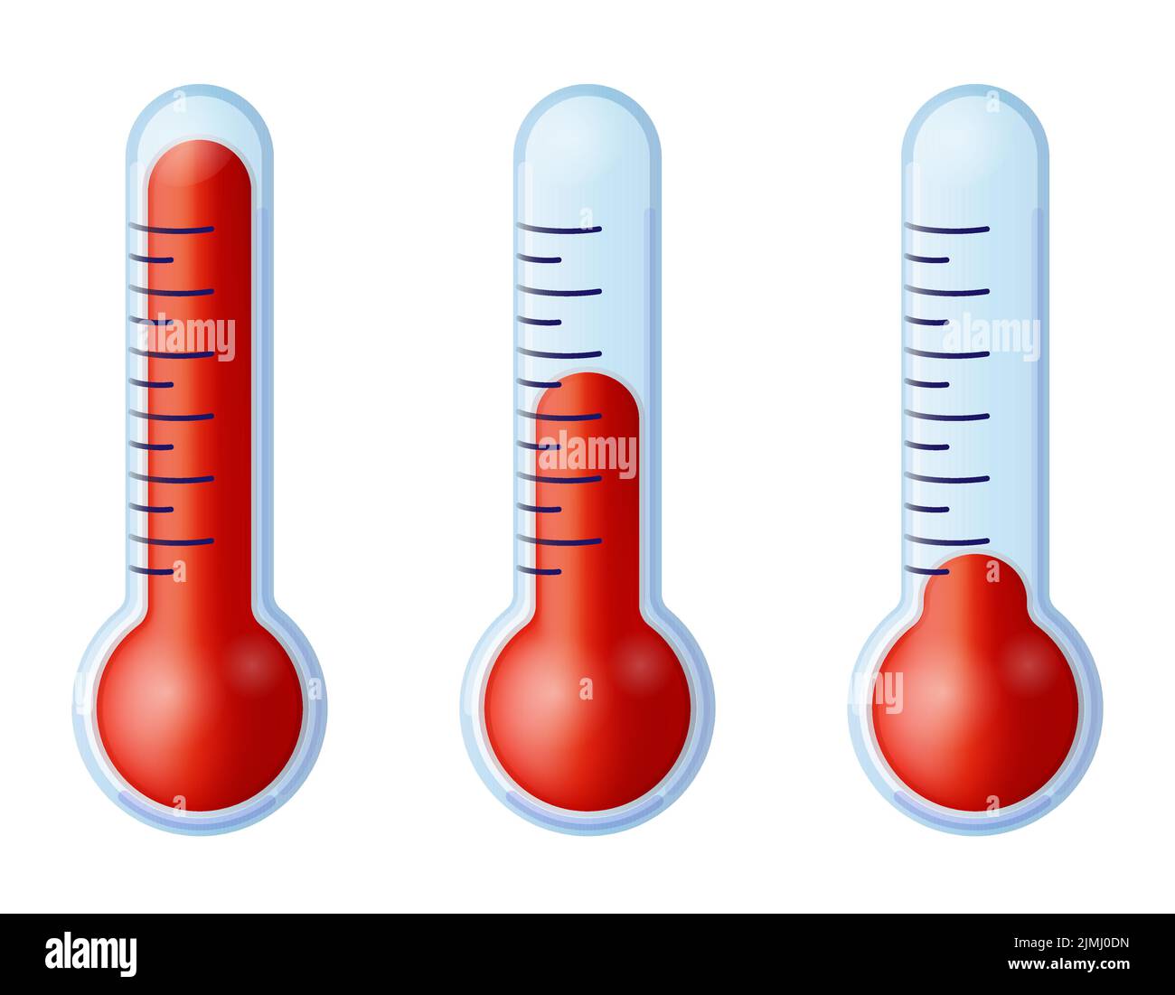 illustration of red thermometers. Different levels Stock Vector Image ...