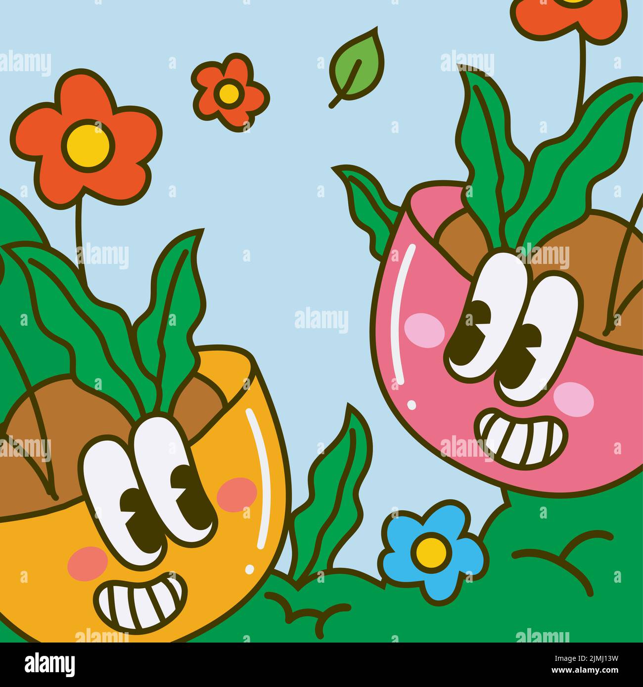 cartoon poster of flowers Stock Vector Image & Art - Alamy