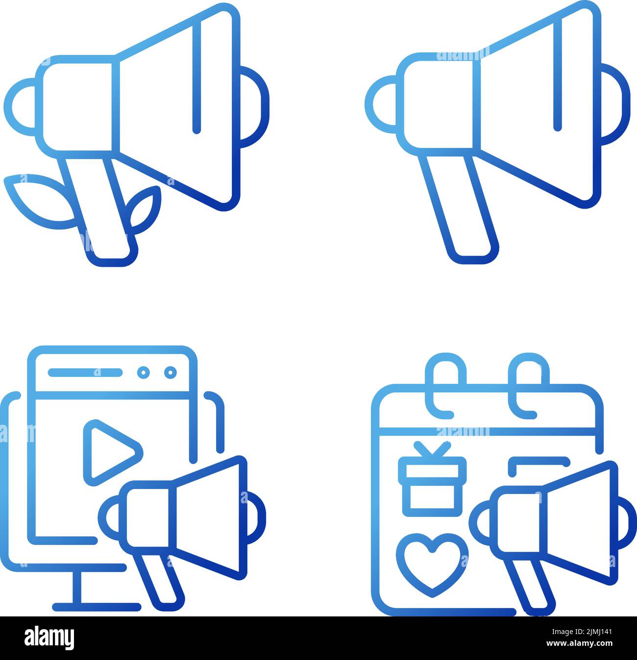 Effective advertising strategies pixel perfect gradient linear vector ...