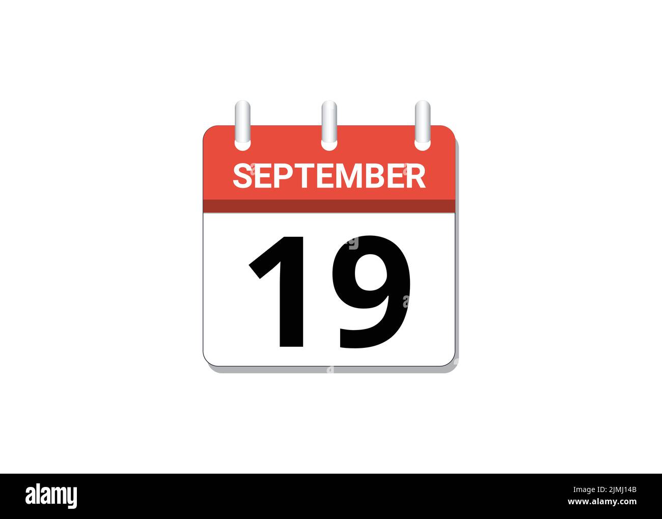 September, 19th calendar icon vector, concept of schedule, business and ...