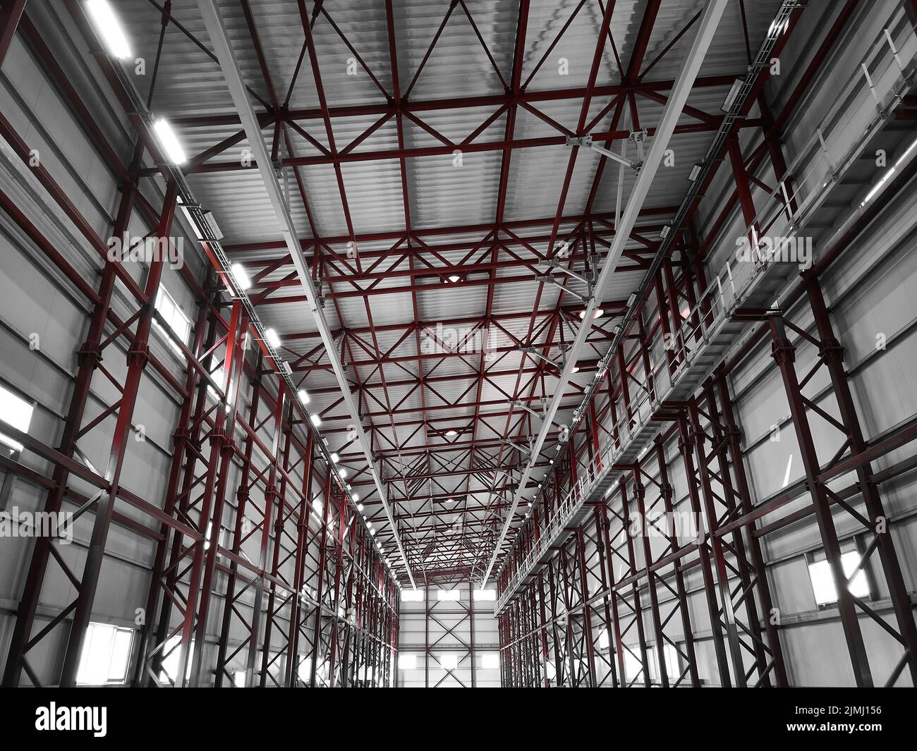 Framework of industrial warehouse or hangar Stock Photo - Alamy